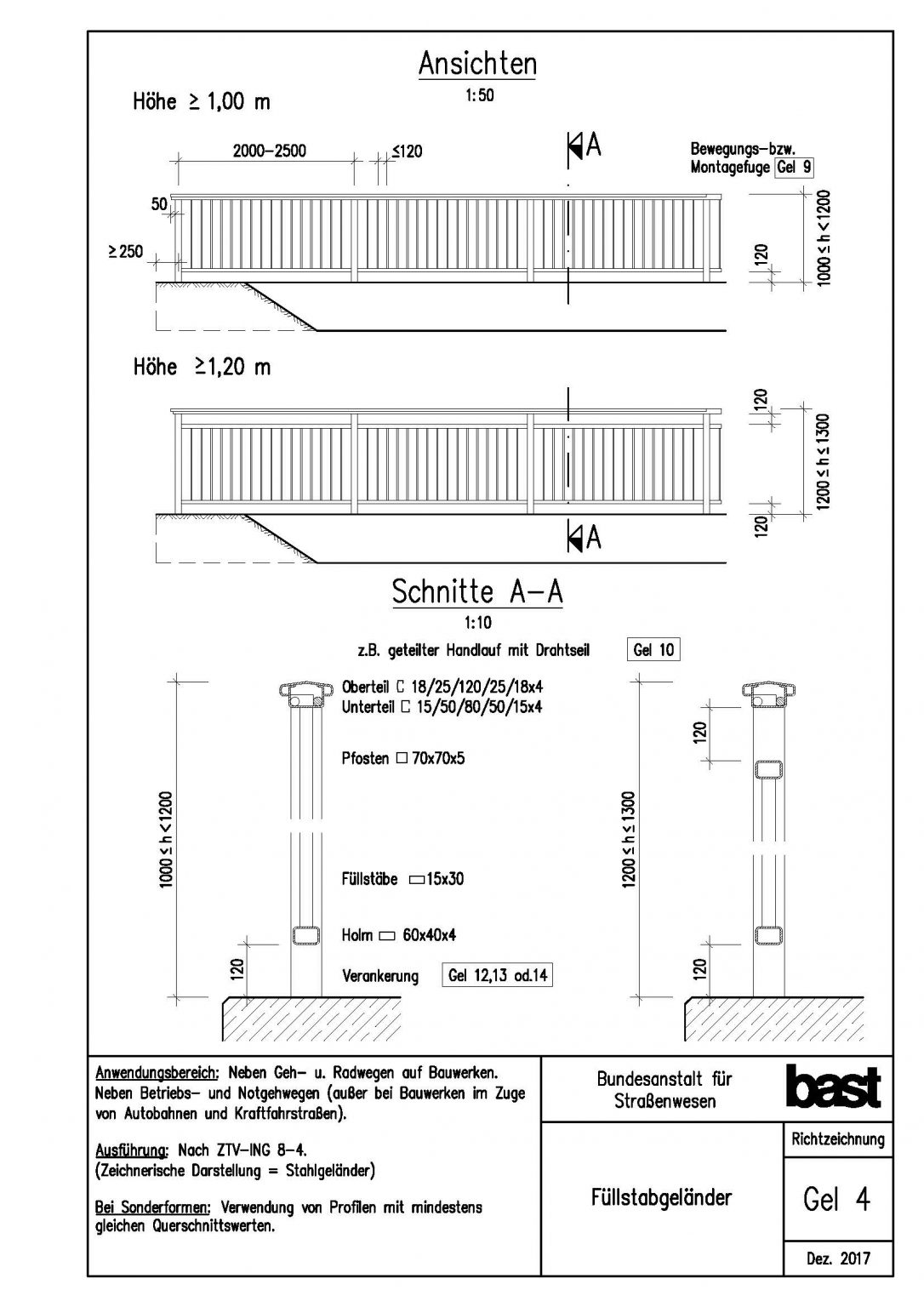 Geländer nach RiZ ING Gel - Schlosserei Metallbau Haupt